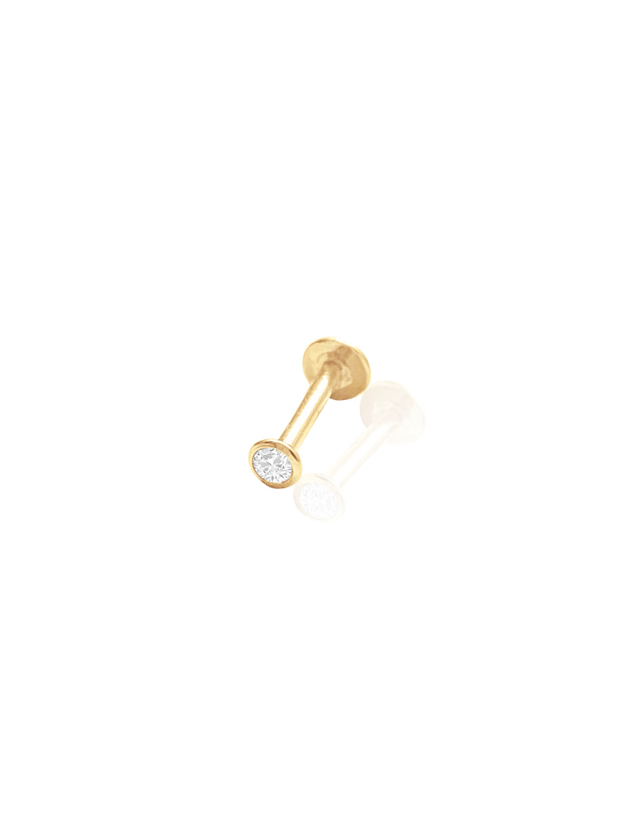 14K Gold Push Flat Back Birthstone Earring – KEILA