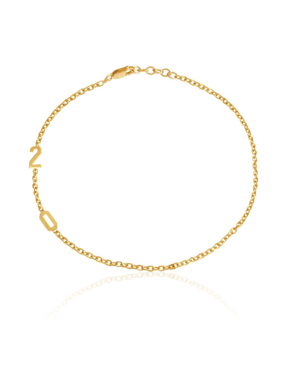 14k Gold personalized Number Bracelet – KEILA